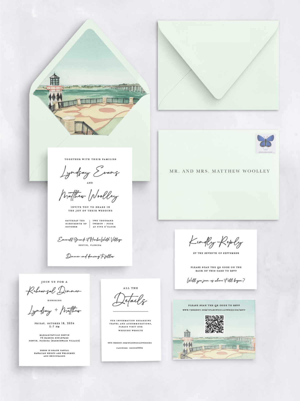 Custom Invitations for a Florida Destination Wedding