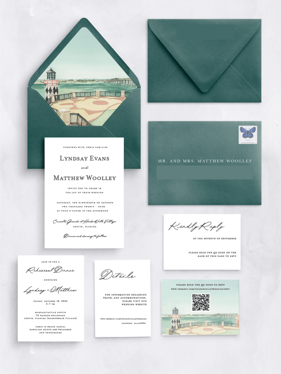 Custom Invitations for a Florida Destination Wedding